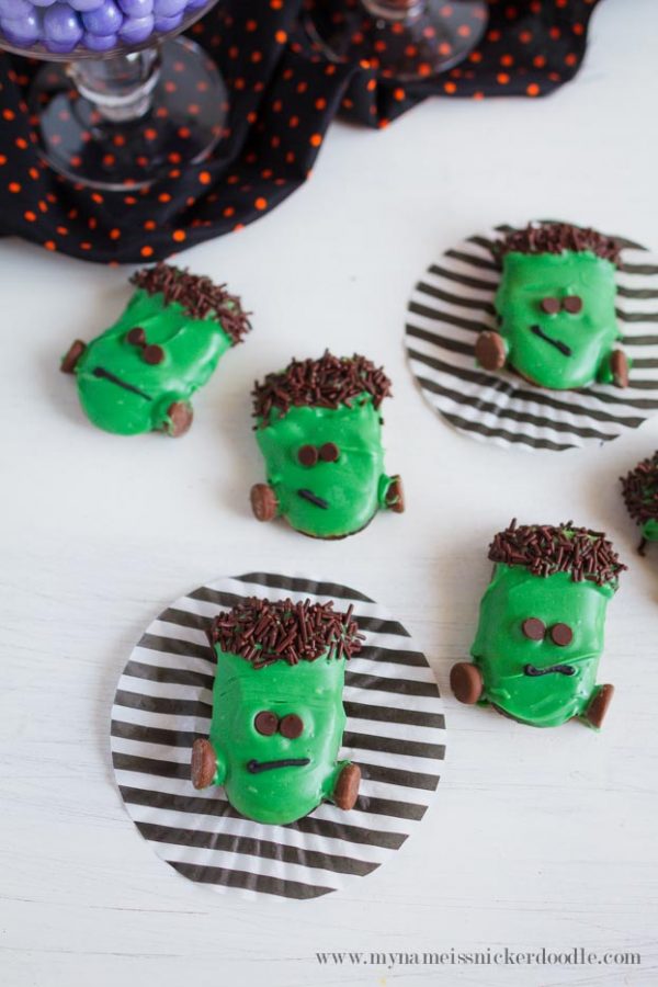 Frankenstein Halloween Cookies | Recipe By My Name Is Snickerdoodle