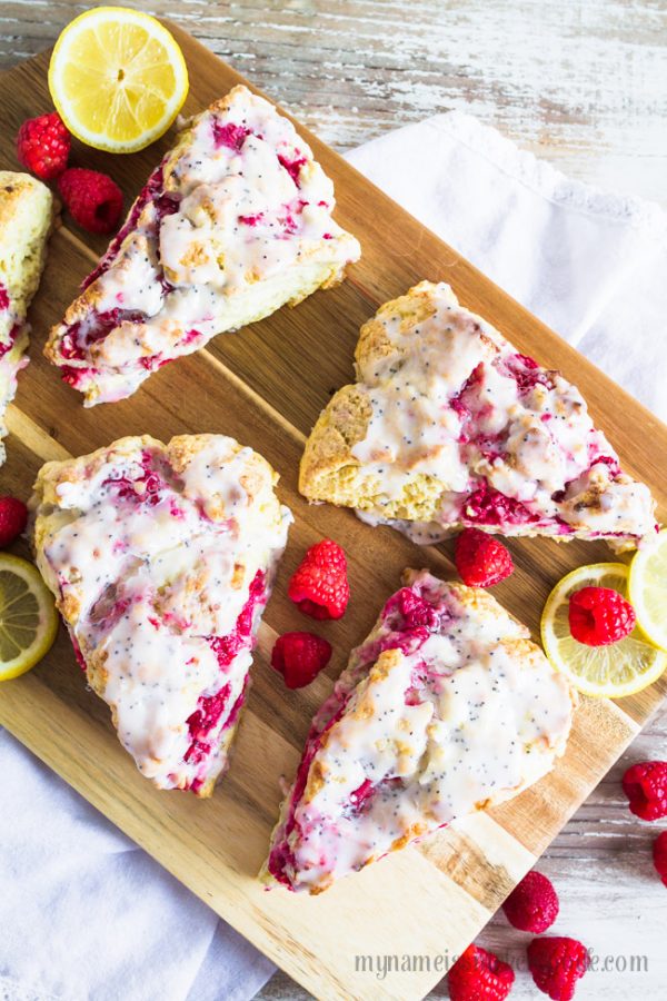 Lemon Raspberry Scones an easy recipe for breakfast or brunch