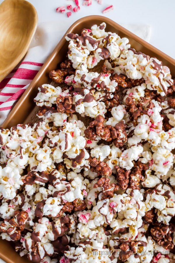 Peppermint Bark Popcorn | Recipe By My Name Is Snickerdoodle