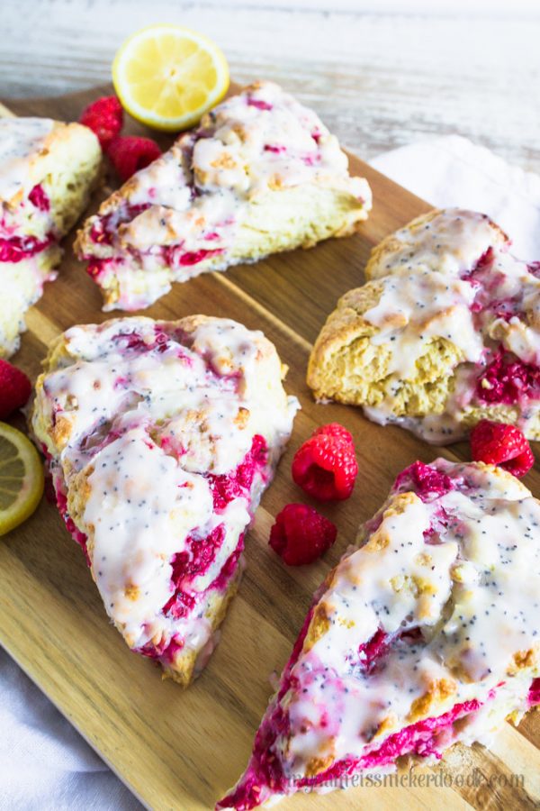 Lemon Raspberry Scones an easy recipe for breakfast or brunch