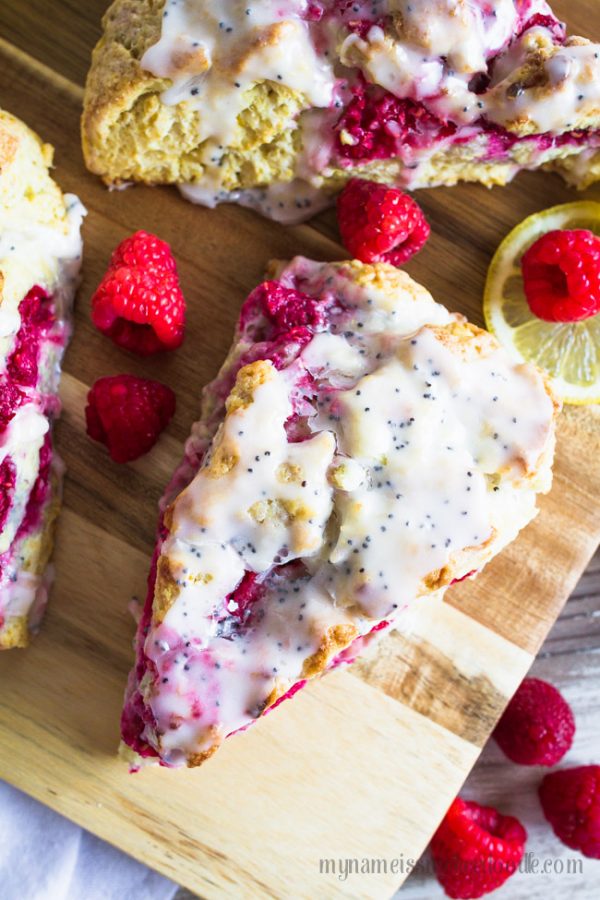 Lemon Raspberry Scones an easy recipe for breakfast or brunch